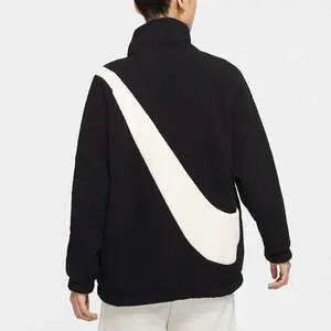 Nike Reversible Fleece Jacket With Large Logo - Black