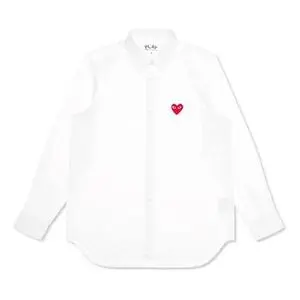 Play Comme Des Garcon Play Comme Des Garcons Shirt With Red Emblem - White