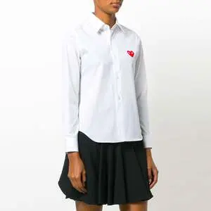 Play Comme Des Garcon Play Comme Des Garcons Shirt With Red Emblem