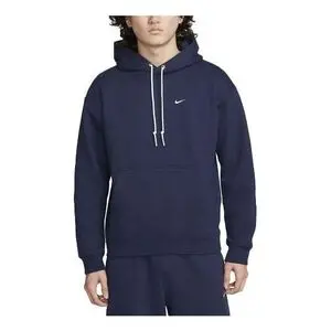 Nike Solo Swoosh Fleece Pullover Hoodie - Navy