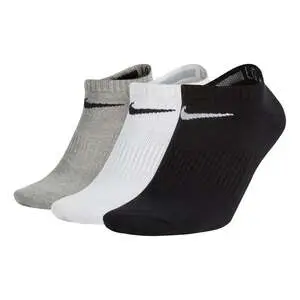 Nike Logo Pattern Casual Sports Socks 3 Pairs - Gray/white/black