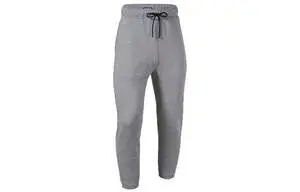 JORDAN Logo Embroidered Knit Fleece Lined Bundle Feet Sports Pants - Grey