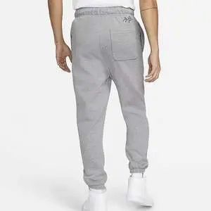 JORDAN Logo Embroidered Knit Fleece Lined Bundle Feet Sports Pants - Grey