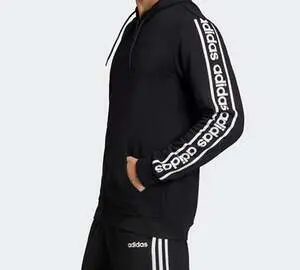 Adidas Sporty Casual Zip-up Hoodie With Logo Detail