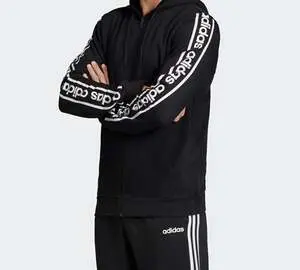 Adidas Sporty Casual Zip-up Hoodie With Logo Detail