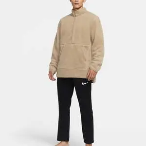 Nike Lamb's Wool Stay Warm Half Zipper Solid Color Khaki - Multi-color