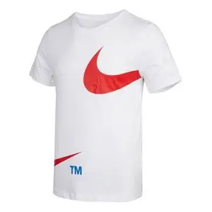 Nike Large Logo Printing Round Neck Short Sleeve - White