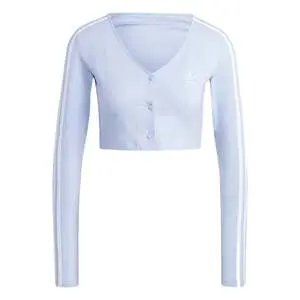 Adidas Adicolor Classics 3-stripes Long Sleeve Cropped Polo - Blue
