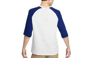 Nike Colorblock Round Neck Pullover Three-quarter Sleeve White