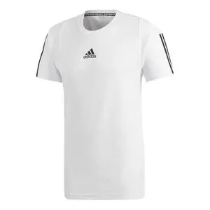Adidas Stripe Printing Training Sports Short Sleeve - White