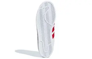 Adidas Superstar Sneakers With Scarlet Stripes - White