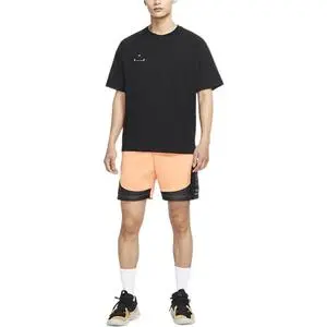 JORDAN Ss22 23 Engineered Solid Color Logo Printing Round Neck Pullover Short Sleeve Black T-shirt
