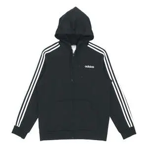 Adidas 3-stripes Full Zip Fleece Hoodie - Black