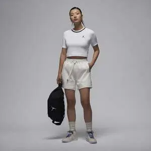 JORDAN Knit Crop T-shirt - White/black