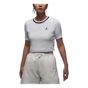 JORDAN Knit Crop T-shirt - White/black