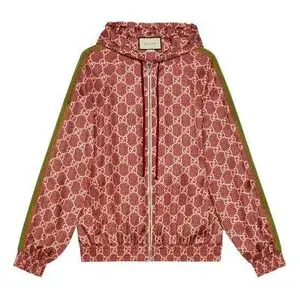 Gucci Gg Supreme Print Silk Jacket - Red