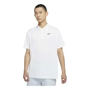 Nike Men's Nike Dri-fit Victory Solid Color Logo Printing Quick Dry Breathable Short Sleeve Polo Shirt White Multi-color