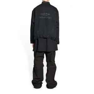 Balenciaga 3b Sports Icon Denim Jacket - Black