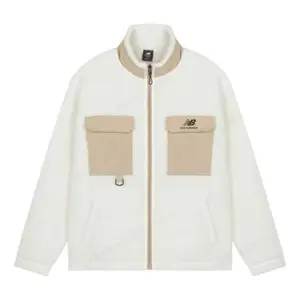 NEW BALANCE Logo Sportswear Cotton Coat - White/beige
