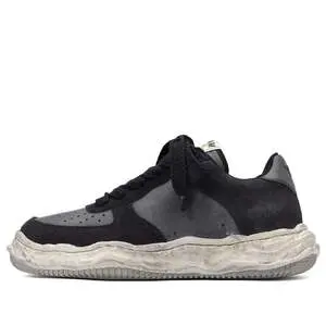 Mihara Yasuhiro Maison MIHARA YASUHIRO Wayne OG Sole Distressed Leather Low Top Sneakers Black