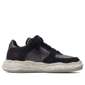 Mihara Yasuhiro Wayne Og Sole Distressed Leather Low Top Sneakers - Black