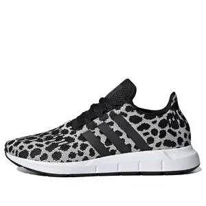 Adidas Swift Run Leopard Print Sneakers - Black