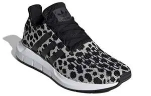 Adidas Swift Run Leopard Print Sneakers - Black