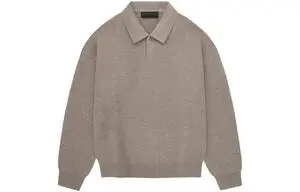 Fear Of God Fw23 Knit Polo Shirt 'core Heather - Brown/grey