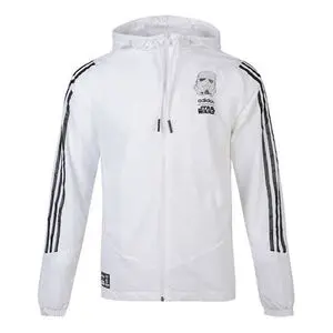 Adidas Neo "star Wars" Stormtrooper Print Zip-up Hooded Jacket - White