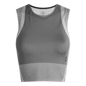 On (wmns) On Running Studio Knit Crop Top 'rock Glacier' Grey