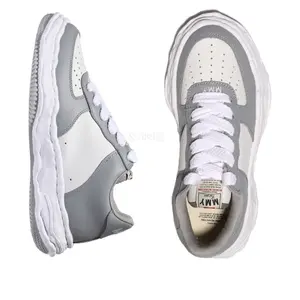 Mihara Yasuhiro Wayne Og Sole Leather Low Top Sneakers - Grey/white