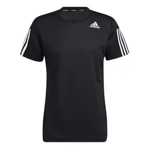 Adidas Adidas Aero3s Tee Pb Stripe Sports Short Sleeve T-shirt Black