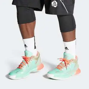 Adidas D Rose 10 "boardwalk" Mid Top Basketball Sneakers - Green/red/brown
