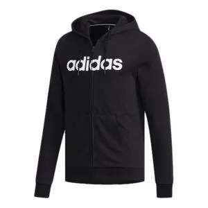 Adidas Neo Full-zip Hooded Jacket With Logo - Black