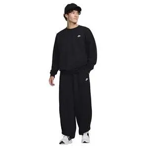 Nike Club Fleece Oversized French Terry Crewneck Sweatshirt Asia Sizing - Black