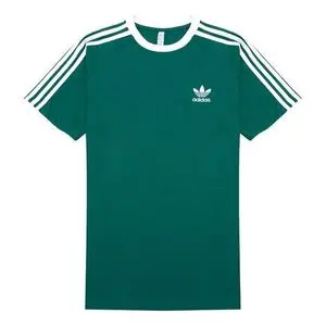 Adidas Men's Adidas Originals 3-stripes Tee Casual Round Neck Loose Logo Stripe Short Sleeve Green Multi-color