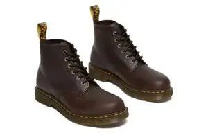Dr. Martens 101 Crazy Horse Leather Lace Up Ankle Boots - Dark Brown