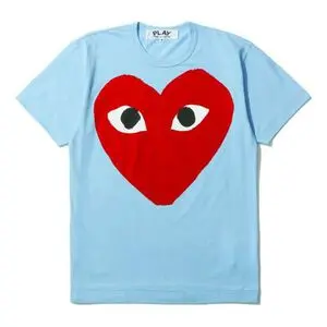 Play Comme Des Garcon Pastelle Red Logo T-shirt - Blue