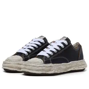 Mihara Yasuhiro Peterson23 Og Sole Cracking Leather Low Sneakers - Black