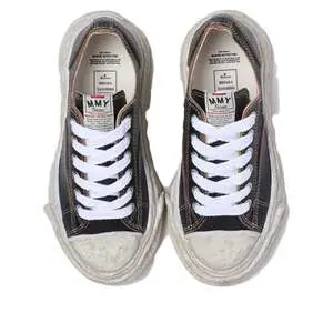 Mihara Yasuhiro Peterson23 Og Sole Cracking Leather Low Sneakers - Black