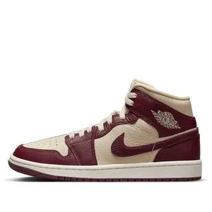 JORDAN Air Jordan 1 Mid SE "Split Beach Cherrywood" Khaki/wine Red