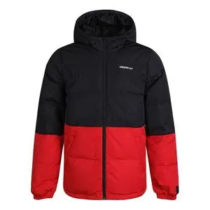 Adidas Neo Hooded Stay Warm Casual Down Jacket Black Red - Blackred