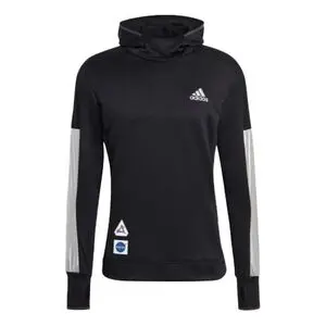 Adidas Space Running Sports Splicing Hoodie - Black