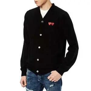 Play Comme Des Garcon Double Emblem Cardigan