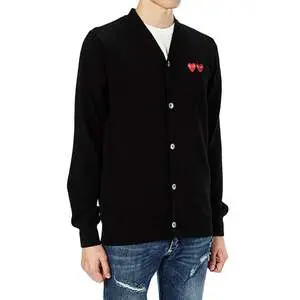Play Comme Des Garcon Double Emblem Cardigan