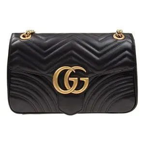Gucci Marmont Matelasse Shoulder Bag - Black