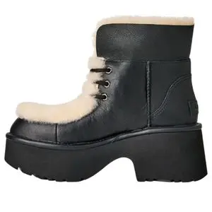 UGG Esmee Leather Lace-up Boots - Black