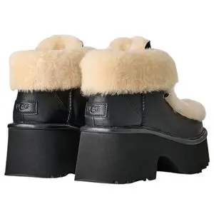 UGG Esmee Leather Lace-up Boots - Black