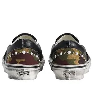 VANS Premium Classic Slip-on Pearlized Embellished Sneakers - Camo/black