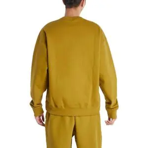 Nike Solo Swoosh Fleece Solid Color Logo Embroidered Long Sleeves Mustard Yellow - Multi-color
